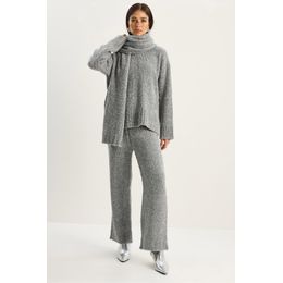 Oversized geripptes Strick-Zweiteiler-Set