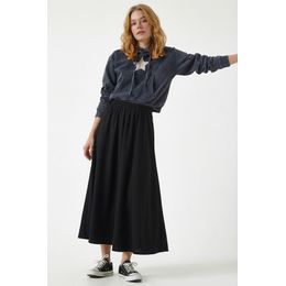 Elastischer Taillen-Maxi-Rock
