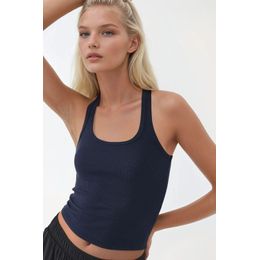 Fitted U-Hals Stricktanktop