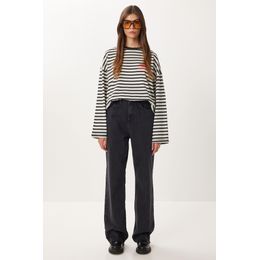 Hochtaillierte gerade Denim-Jeans