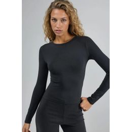 Slim-Fit Rundhals Langarmbluse