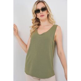 V-Ausschnitt Pull-On Bluse
