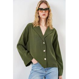 Oversized Blazerjacke mit Knopfverschluss