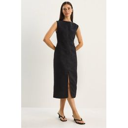 Kunstvelours Midi-Kleid