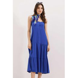 Loses Midi-Kleid mit Quadratkragen