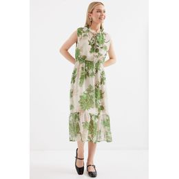 Midi-Kleid mit Schleifen-Detail