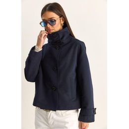 Kurze Trenchcoat mit Mandarin-Kragen
