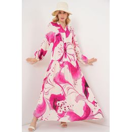 Gemustertes V-Ausschnitt Maxikleid