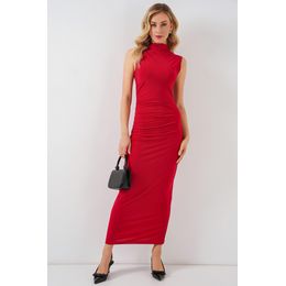 Tailliertes Midi-Rolli-Kleid