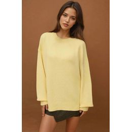 Dicker Strick Rundhalsausschnitt Langpullover