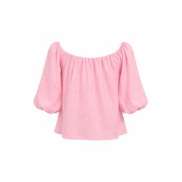 Modal-Blend Bluse mit Madonna-Kragen und R&uuml;schendetail