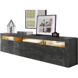 borchardt M&ouml;bel Lowboard BORCHARDT M&Ouml;BEL "Santa F&eacute;, TV-Schrank 166 cm breit", grau (schiefer), B:166cm H:49cm T:35cm, Holzwerkstoff, Sideboards, Lowboard, Breite 166 cm
