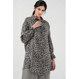 Leopardenmuster Langarm Button-Up Hemd
