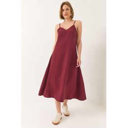 V-Ausschnitt Midi-Kleid