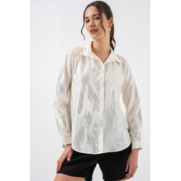 &Uuml;bergro&szlig;es gestreiftes Button-Up Hemd