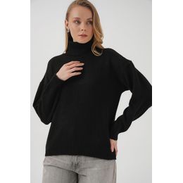 &Uuml;bergro&szlig;er gerippter Rollkragenpullover