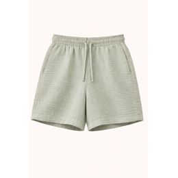 Hochtaillierte strukturierte Baumwollshorts