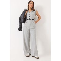 V-Ausschnitt weiter Bein Jumpsuit mit Schleifendetail