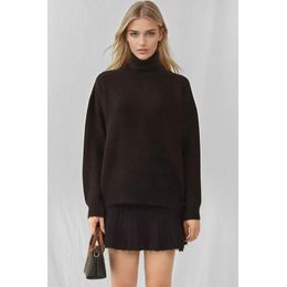 Strukturierter Oversized Rollkragen-Strick-Set