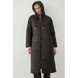 Langer Kapuzen-Puffer-Daunenmantel