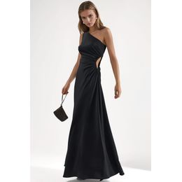 Asymmetrisches Kragen Cut-Out Maxi-Kleid