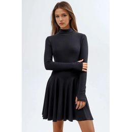 Mini-Rollkragen-Jersey-Kleid