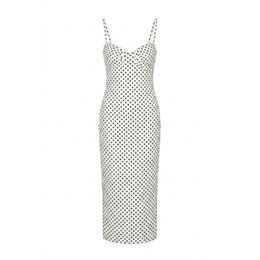Tr&auml;gerloses Polka-Dot-T&uuml;ll-Midi-Kleid
