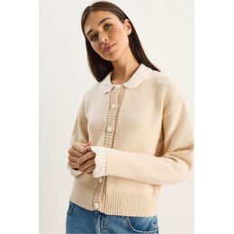 Dicker Rippstrick-Cardigan mit Knopfverschluss