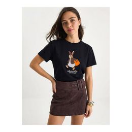 Besticktes Rundhals-T-Shirt
