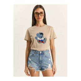 Besticktes Rundhals-T-Shirt