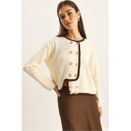 Rippstrick Knopf-Cardigan