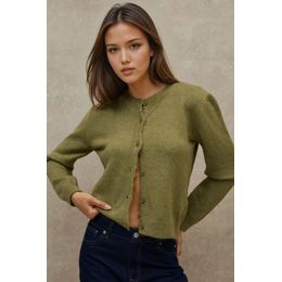 Rundhals Strickwaren Weicher Touch Cardigan