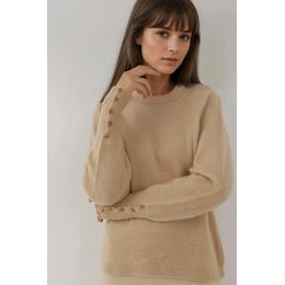 Weicher, strukturierter Pullover mit Knopfdetails und langen &Auml;rmeln