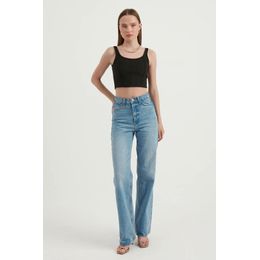 Ausschnitt-&Auml;rmelloses Basic-Crop-Top