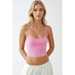 Enganliegendes Crew-Neck Basic Tanktop