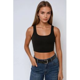 Tailliertes Crewneck-Cropped-Top