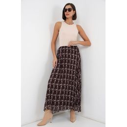 Hoch taillierter geometrischer Druck Maxi-Rock