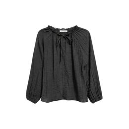 Bluse mit Rundhalsausschnitt und Bindeg&uuml;rtel