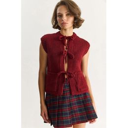 Strickjersey-Weste mit Bindegurt