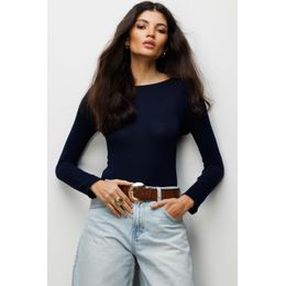Schlanke Passform Boot-Ausschnitt Bluse