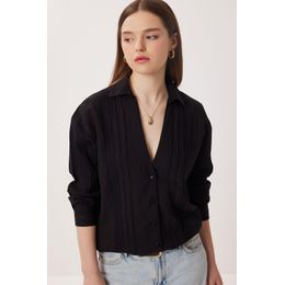 Oversized Hemdbluse mit strukturiertem Gewebe