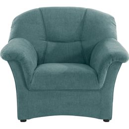 Sessel DOMO collection "SARAFINA Breite 102 cm, auch mit Federkern f&uuml;r noch mehr Sitzkomfort", blau (petrol), B:102cm H:83cm T:81cm, Luxus-Microfaser (92% Polyester, 8% Nylon);Microfaser PRIMABELLE (100% Polyester);Microfaser PRIMABELLE (100% Polyester) / Struktur (90% Polyester; 10% Polyacryl), Sessel, Sessel, whlw. mit Federkern, elegantes Design