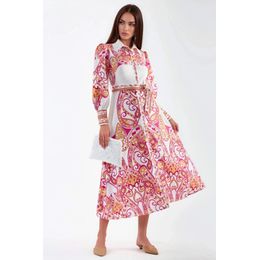 Maxikleid mit Paisleymuster und G&uuml;rtel