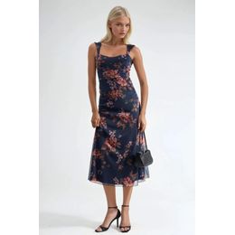 Blumen-Maxi-Kleid mit Herzkragen