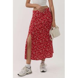 Blumige Hohe Taille Midi-Rock