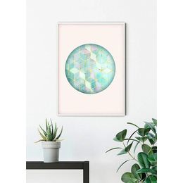 Bild Komar "Mosaik Circle Verde", bunt (farbe bild(er): bunt), B:30cm H:40cm, Holz, Papier, Bilder, Bild, Wandbild zur Dekoration - ohne Rahmen