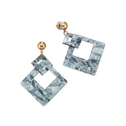 Steuer Modeschmuck Ohrstecker Acryl grau gl&auml;nzend