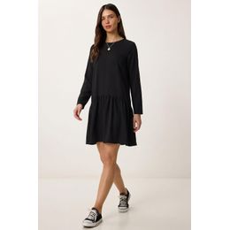 Volant-&Auml;rmelschnitt Langarm Mini Kleid