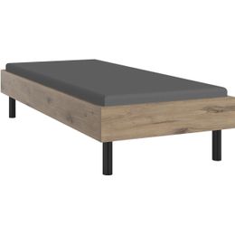 Bett wimex "Easy, gro&szlig;e Auswahl an Gr&ouml;&szlig;en und Farben, auch in Komforth&ouml;he", braun (viking oak, schwarz), H:38cm L:210cm, Betten, Bett, ohne Kopfteil, ideal unter Dachschr&auml;gen oder Fenster