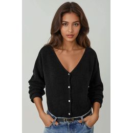 Ultrasofter V-Ausschnitt cardigan mit Kn&ouml;pfen in Doppelverwendung